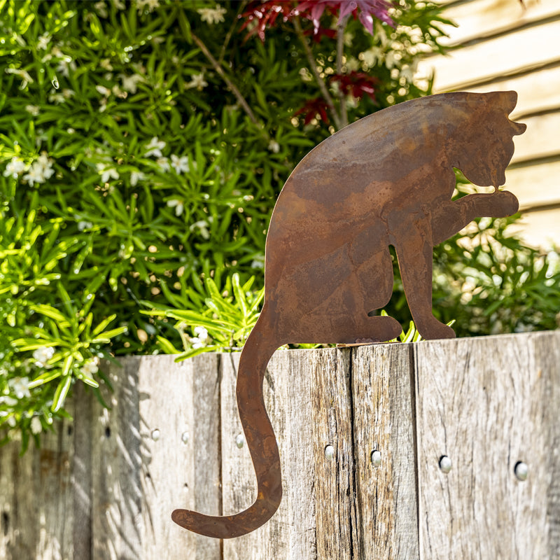Metal Cat / Cat Silhouette Garden Ornament Laser Art – Forge & Foundry ...