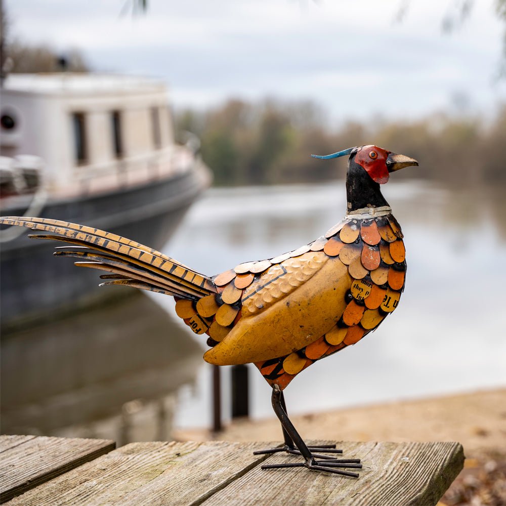 Upcycled Tin Pheasant Sculpture - Rustic Garden Ornament – Forge ...